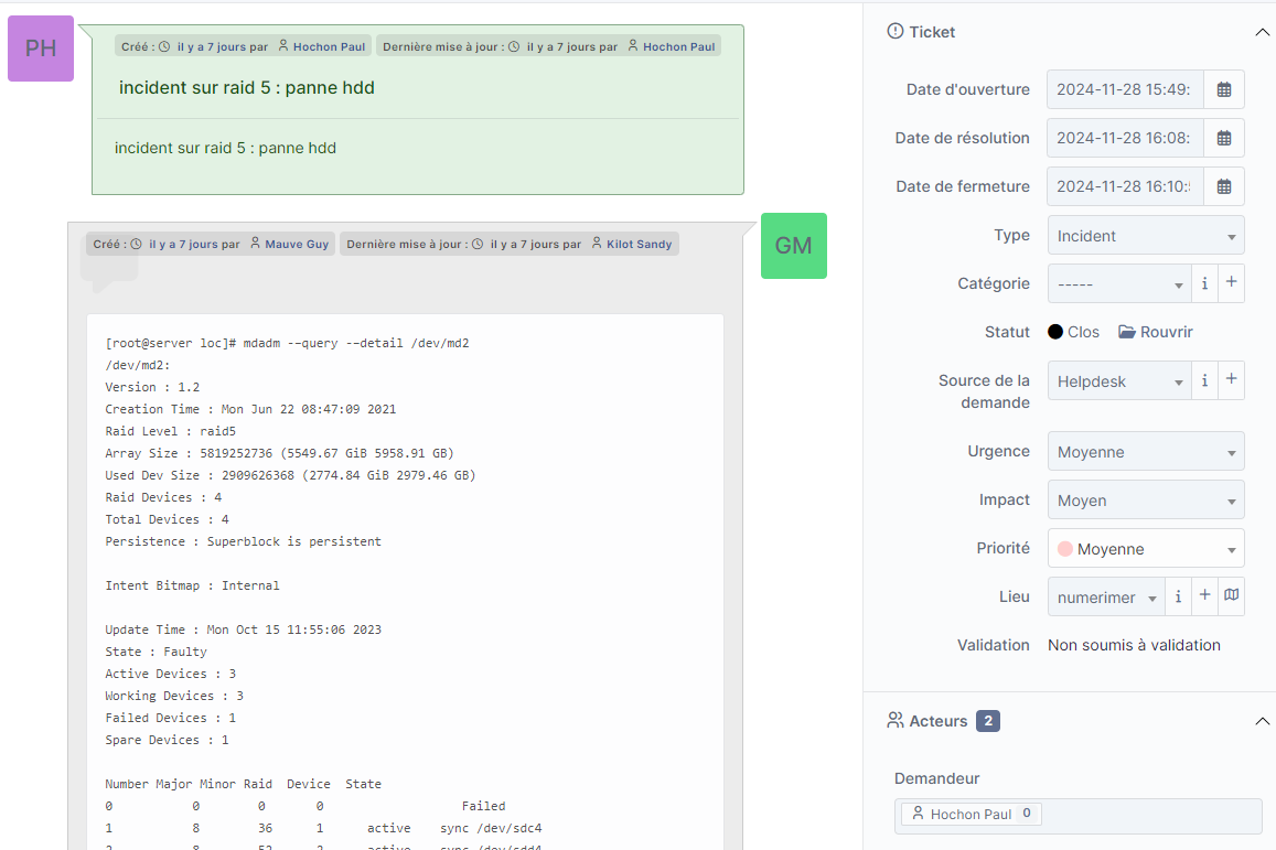 Ticketing GLPI | Thomas Patois